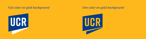 UCR Monogram over Yellow Background | Brand Identity
